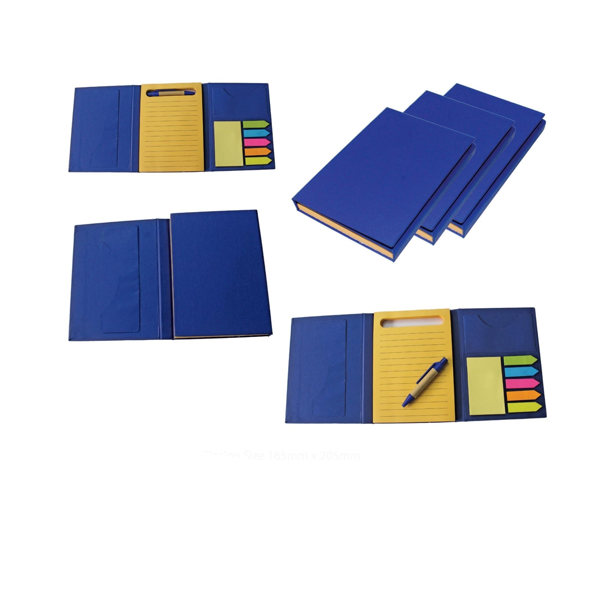 three fold diary with sticky note & mini pen - Marsh Customized